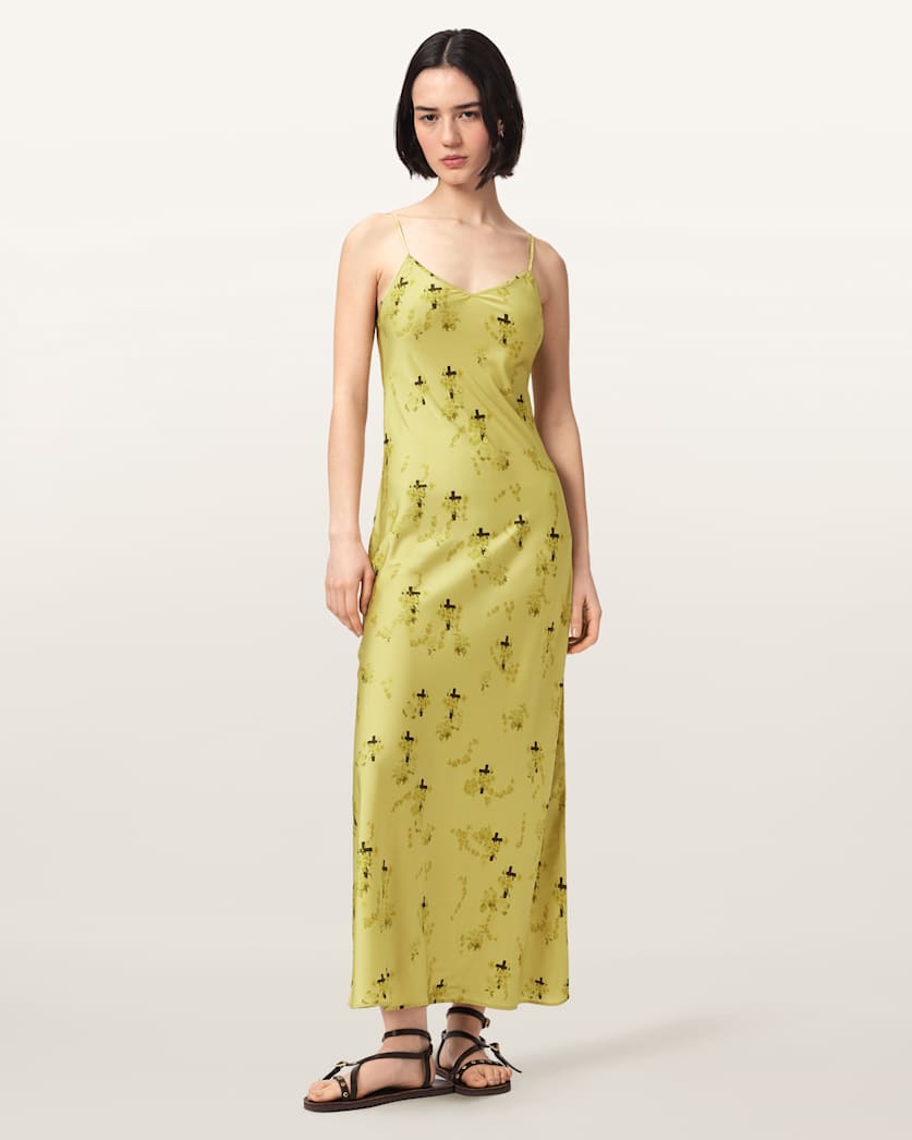 Bryony Floral Slip Dress EMPOLI YELLOW | ALLSAINTS US